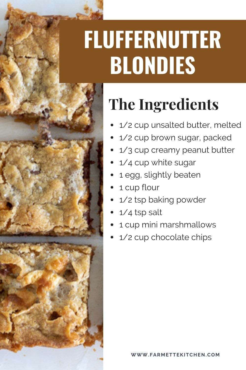 Fluffernutter Blondies - Farmette Kitchen